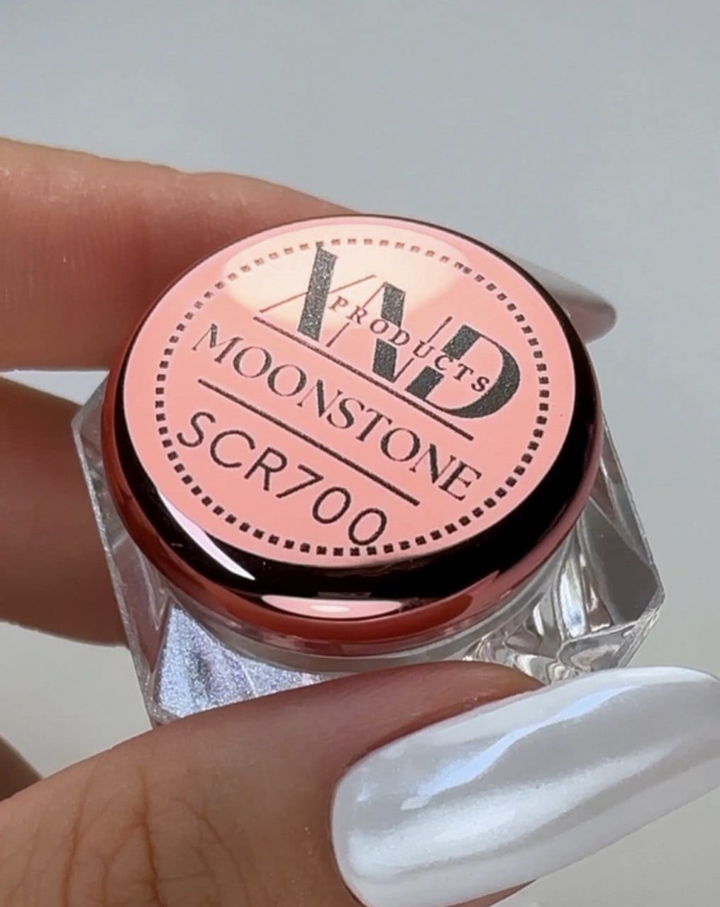 SCR700 / Moonstone White Pearl Chrome Nail Powder, Glazed Effect, Whit ...